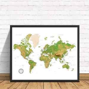 Personalized Framed World Map, World Map Wall, Map to Show Travels ...