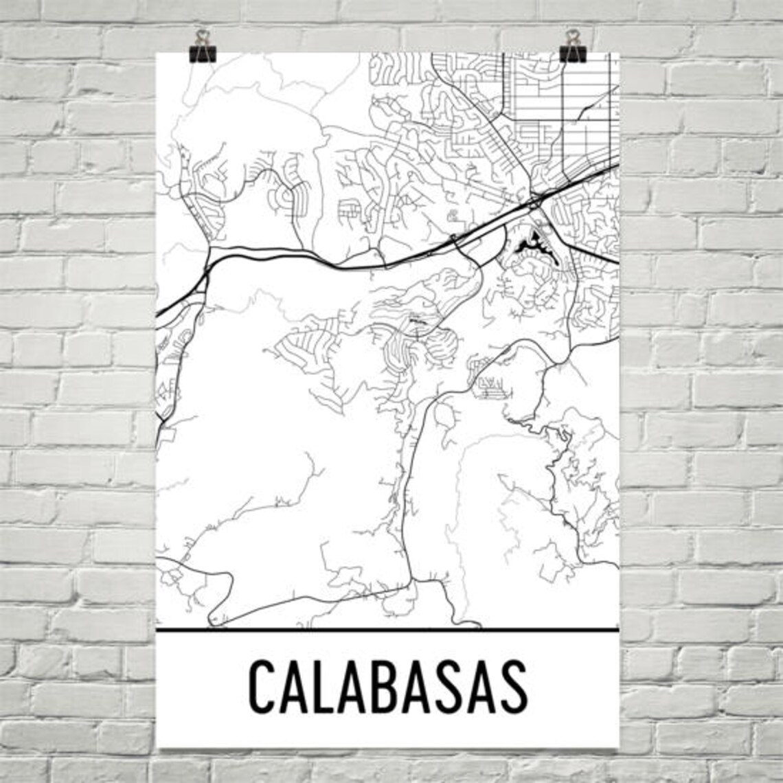 Calabasas California Map Calabasas Art Calabasas Print | Etsy