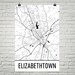 Elizabethtown Map, Elizabethtown Art, Elizabethtown Print ...