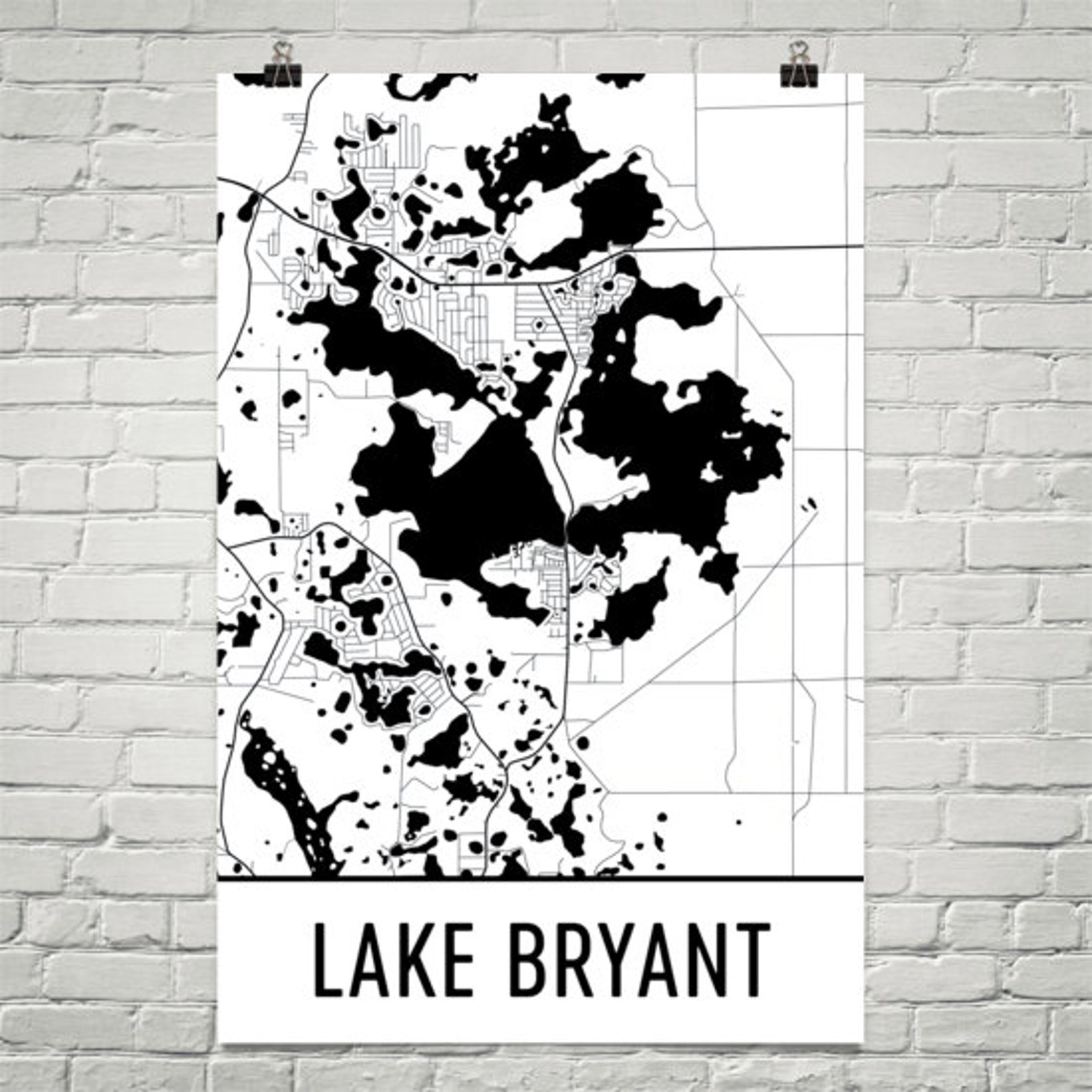 Lake Bryant Florida Lake Bryant FL Ocala FL Map Florida | Etsy