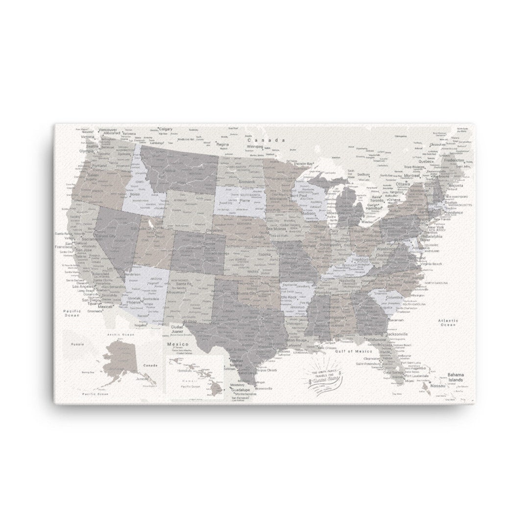 Personalized Push Pin US Map: Rustic Farmhouse Travel Tracker - Etsy