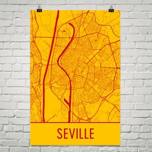 Seville Map, Seville Art, Seville Print, Seville Spain Poster, Seville ...