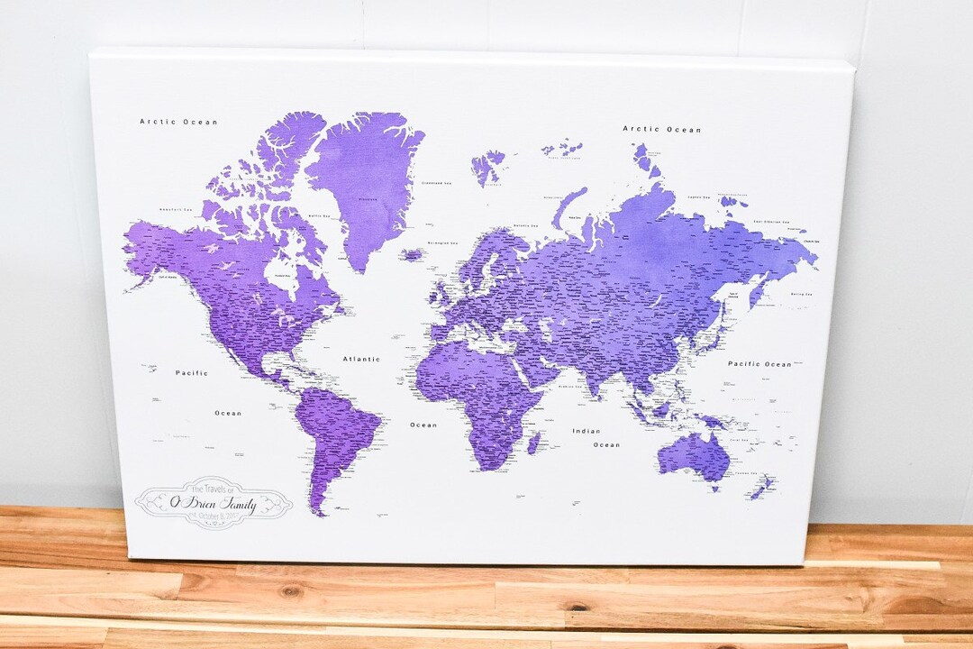 Gift for Traveler, Custom Push Pin World Map, Travel Gifts, Wedding ...