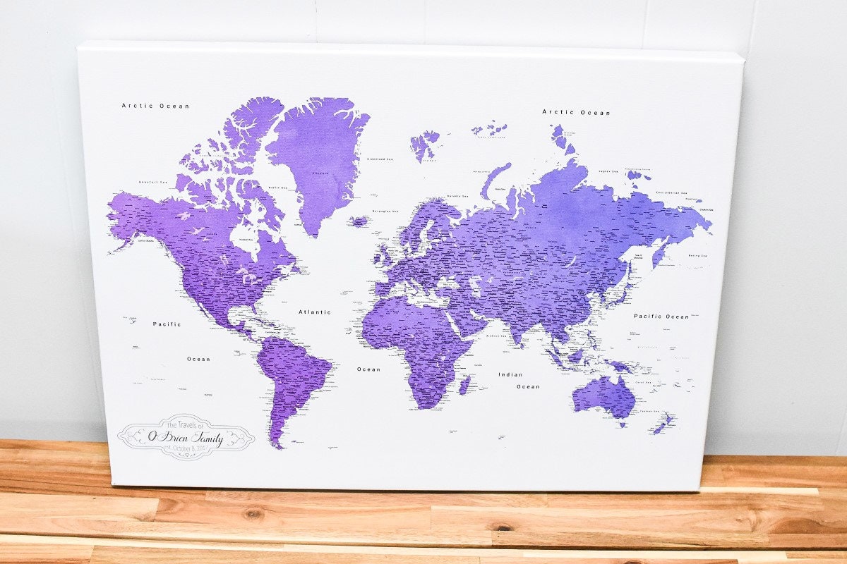 Gift for Traveler Custom Push Pin World Map Travel Gifts | Etsy