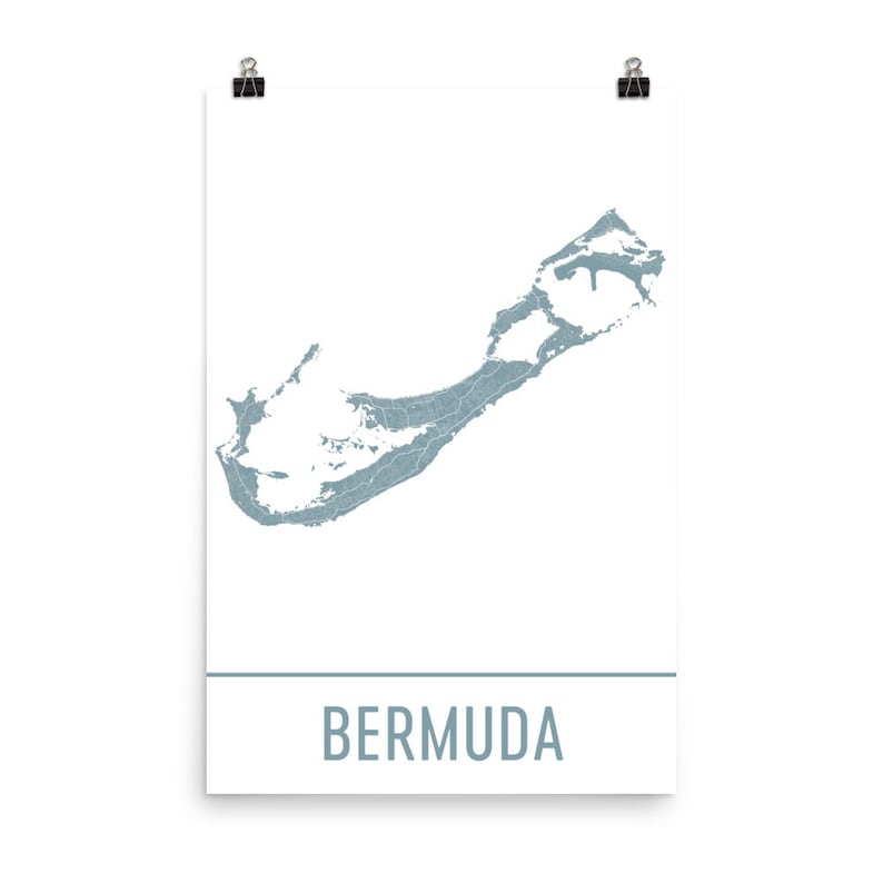 Bermuda Map Bermuda Art Bermuda Print Bermuda Poster | Etsy