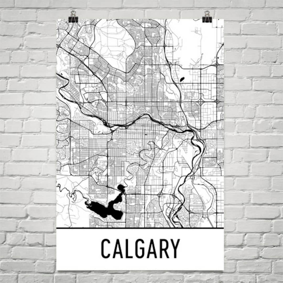 Calgary Map, Calgary Art, Calgary Print, Calgary AB Poster, Calgary ...