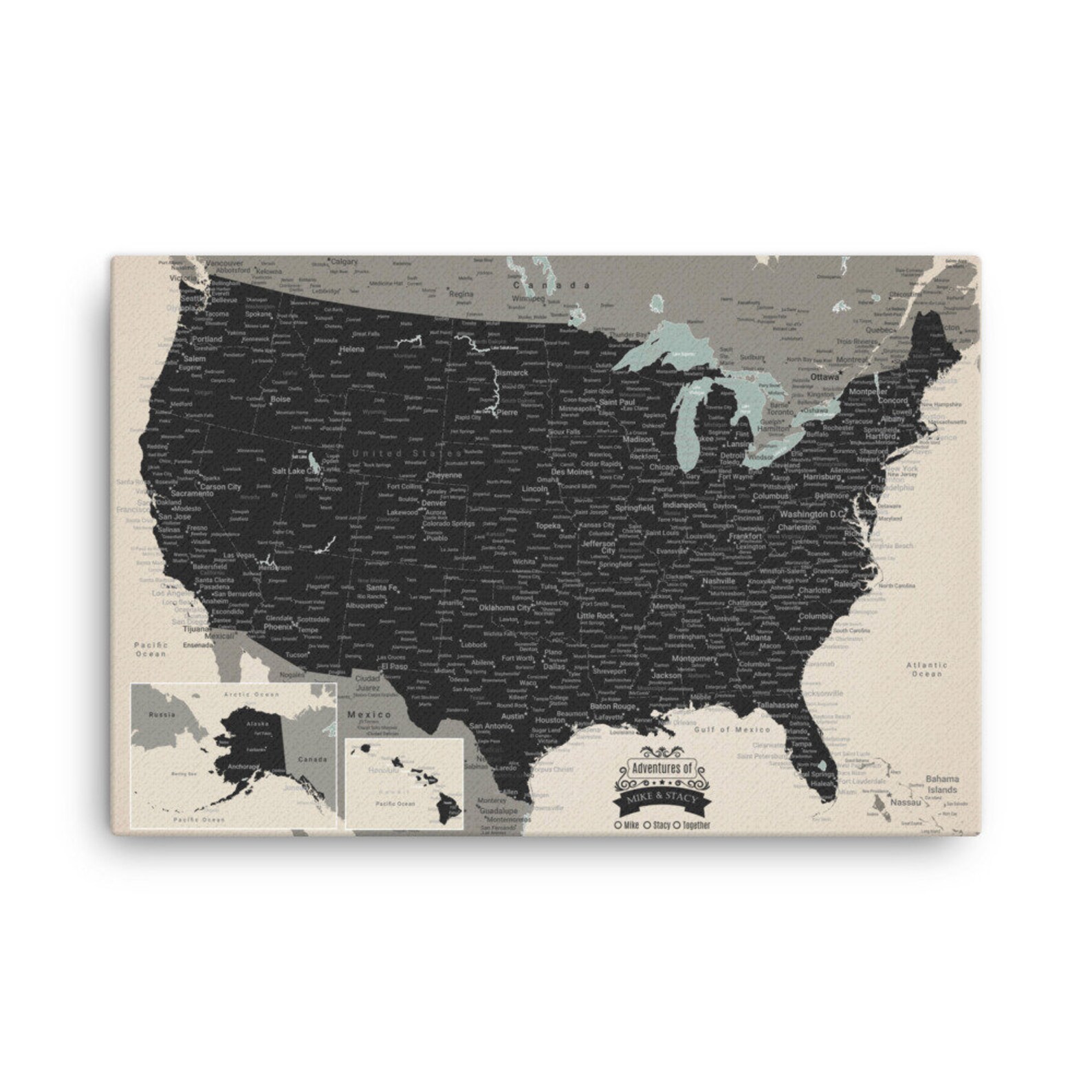 Travel Map Push Pin Travel Map United States USA Travel Map | Etsy