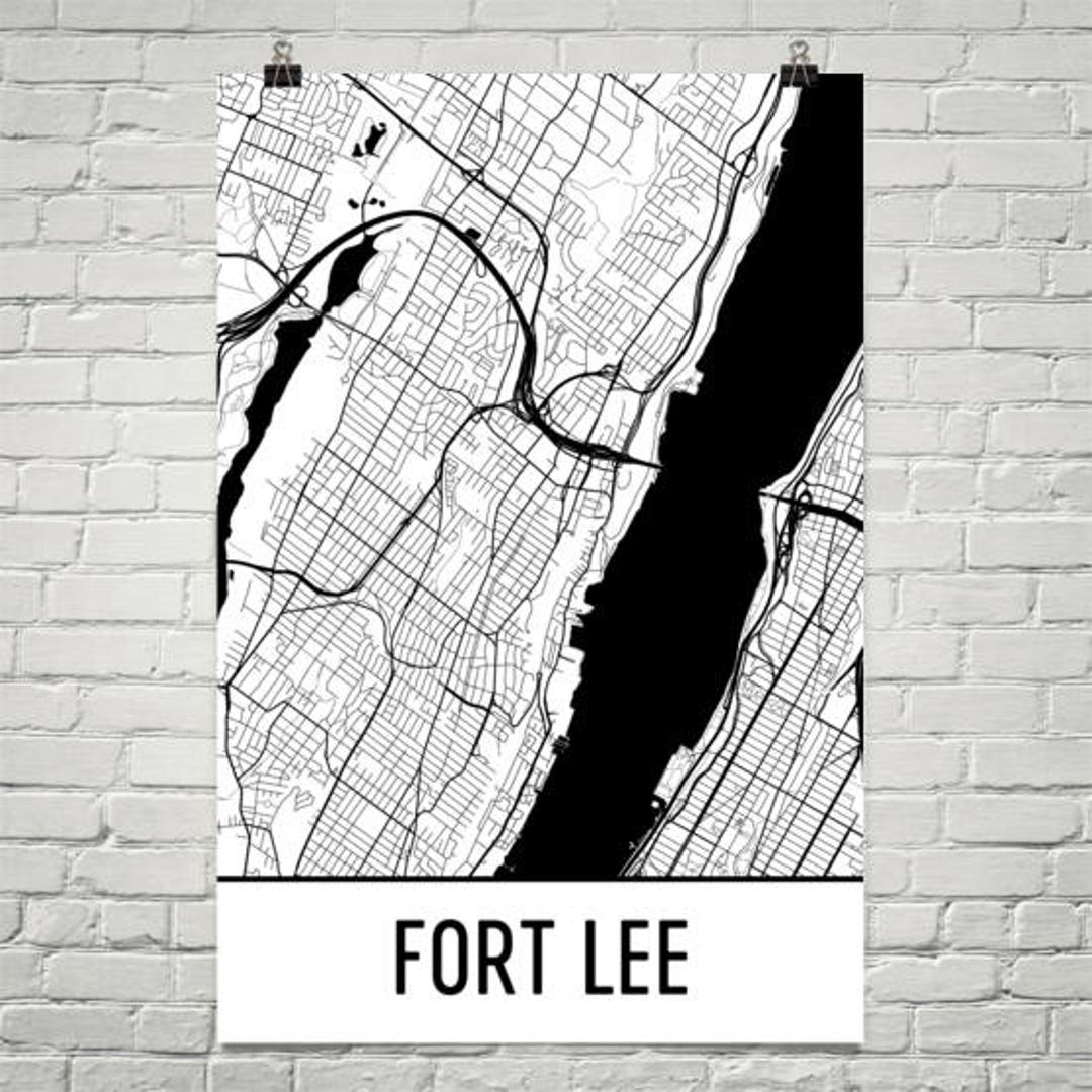 Fort Lee NJ Map, Fort Lee Art, Fort Lee Print, Fort Lee Poster, Fort ...