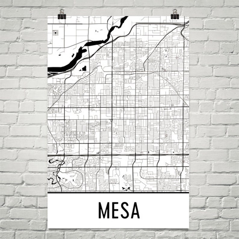 Mesa Map Mesa Art Mesa Print Mesa Arizona Poster Mesa Wall - Etsy