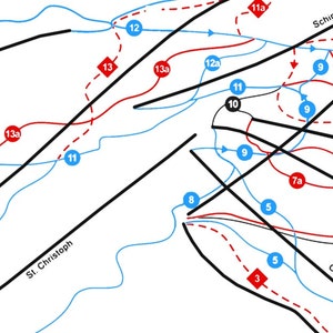 St. Anton Ski Map Art, St. Anton Austria, St. Anton Trail Map, St ...