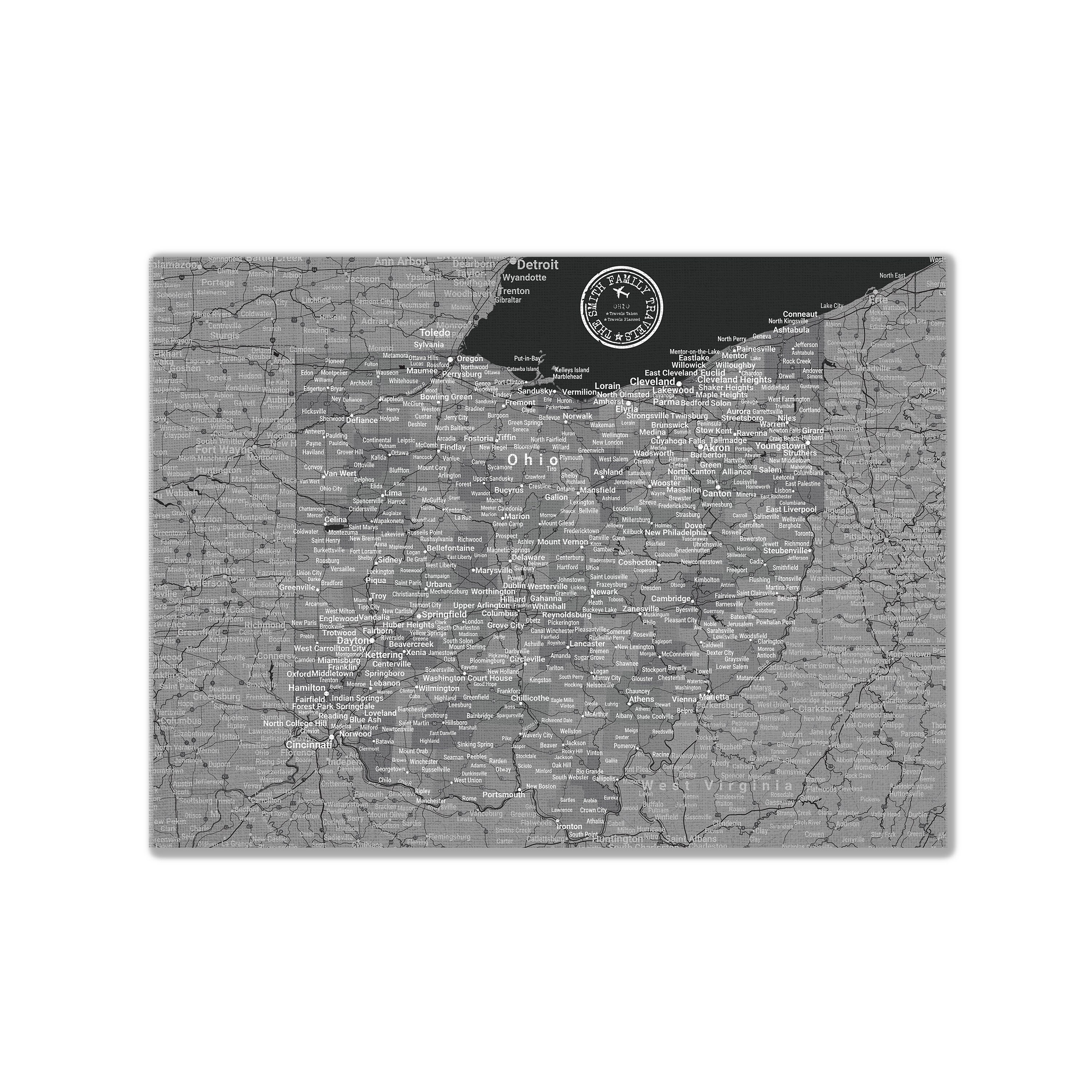 Ohio Push Pin Map Map of Ohio OH Map Ohio Decor Ohio Wall | Etsy