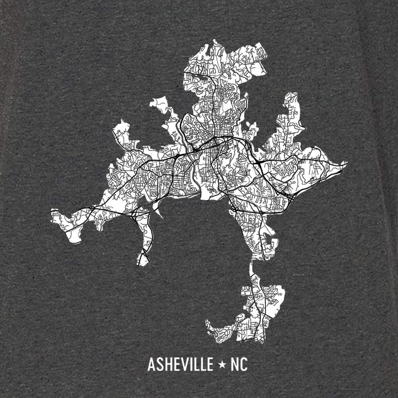 Asheville NC Map T-shirt: North Carolina Gift Tee - Etsy