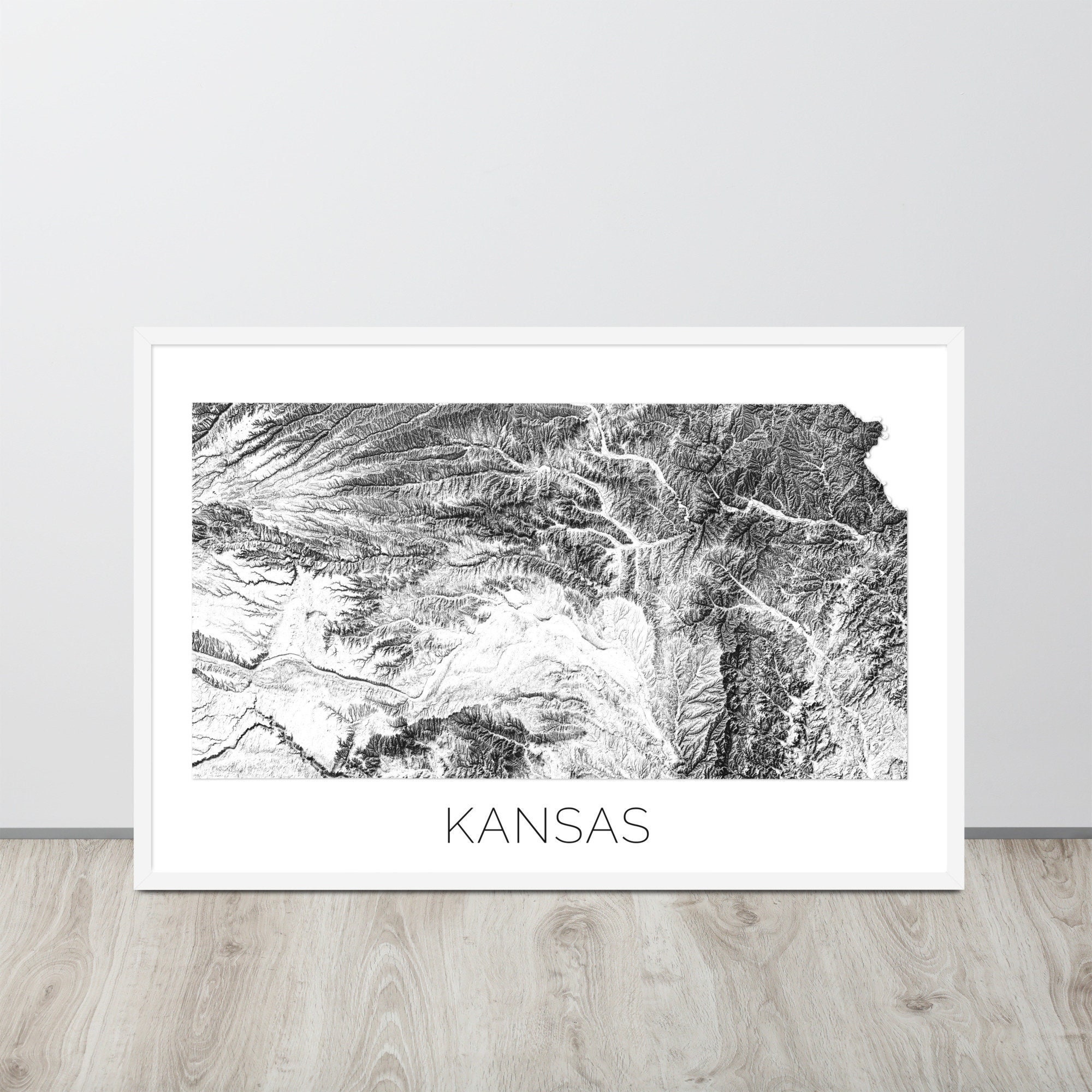 Kansas Topographic Map Map of Kansas KS Map Kansas Decor - Etsy