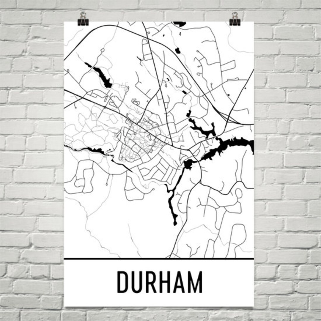 Durham NH Map Art Print: Modern City Street Design - Etsy