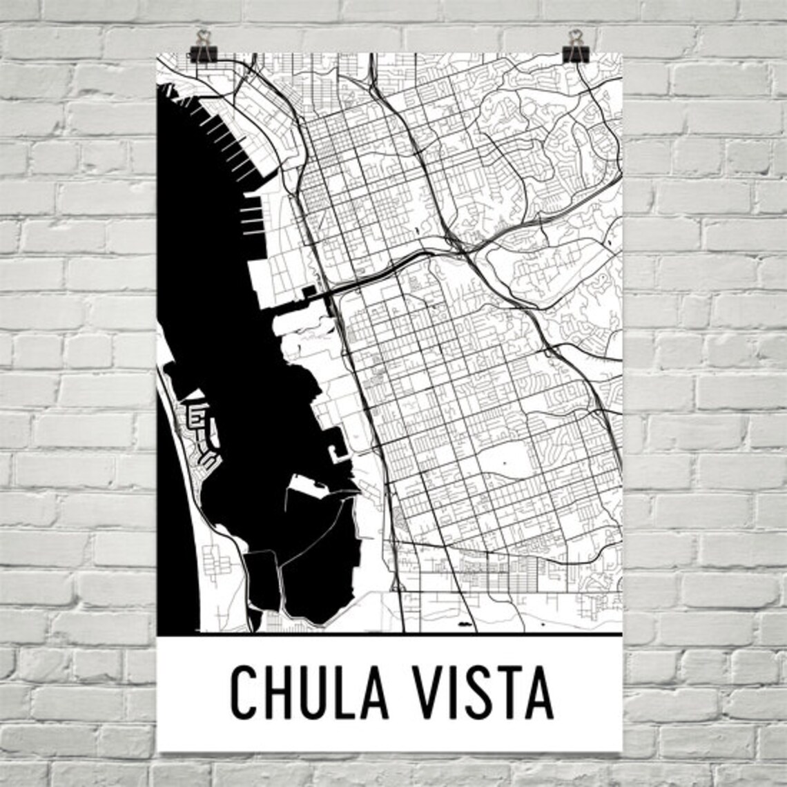 Chula Vista Map Chula Vista Art Chula Vista Print Chula | Etsy