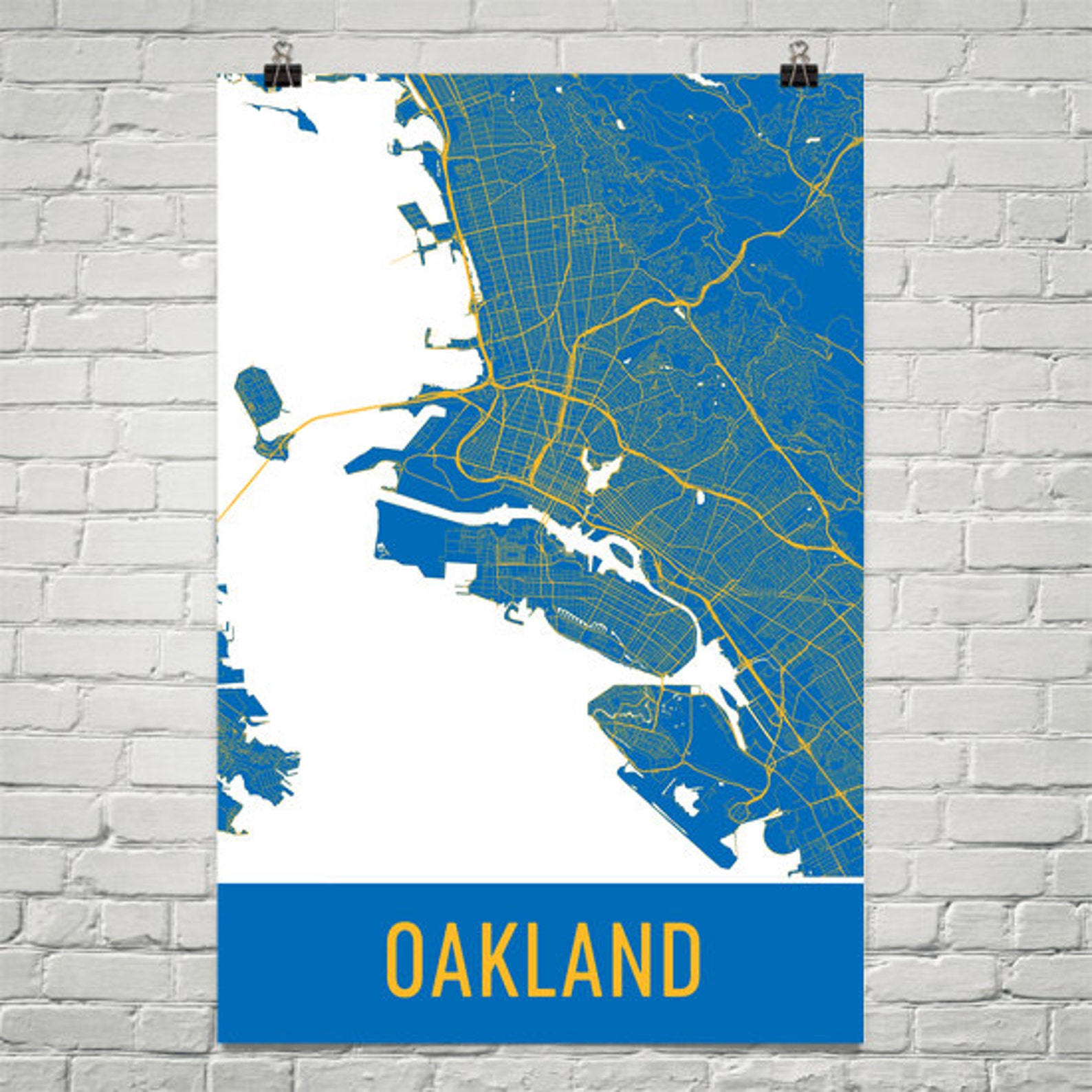 Oakland Map Art Print Oakland CA Art Poster Oakland Wall - Etsy