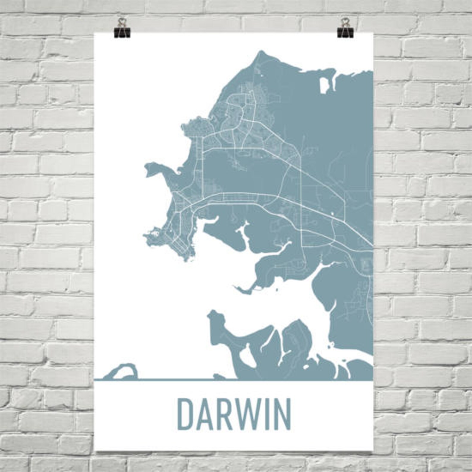 Darwin Map Darwin Art Darwin Print Darwin Australia Poster | Etsy