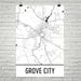 Grove City Map, Grove City Art, Grove City Print, Grove City PA Poster ...
