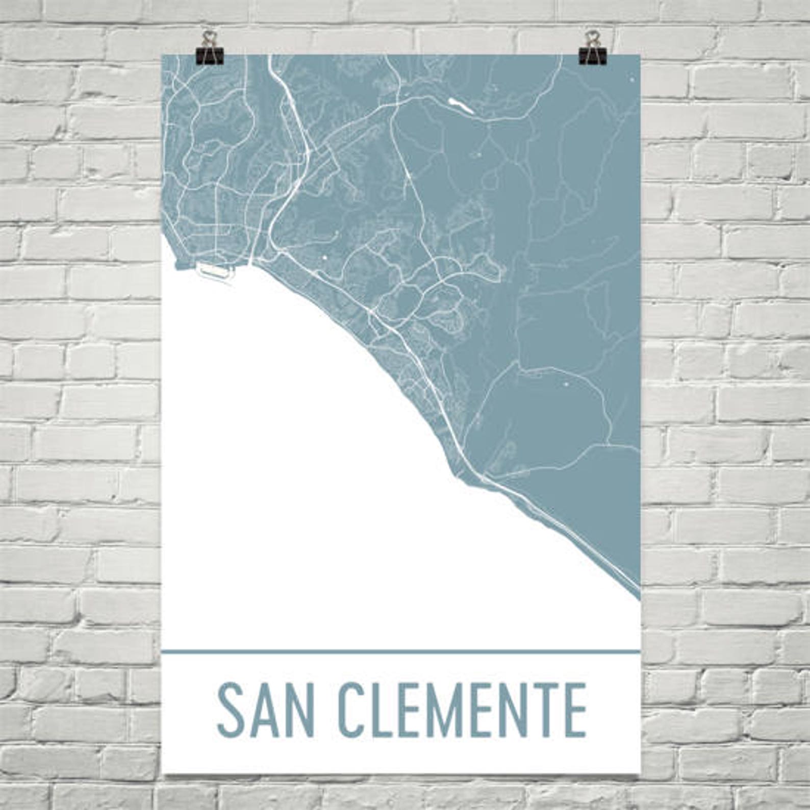 San Clemente Map San Clemente Art San Clemente Print San - Etsy