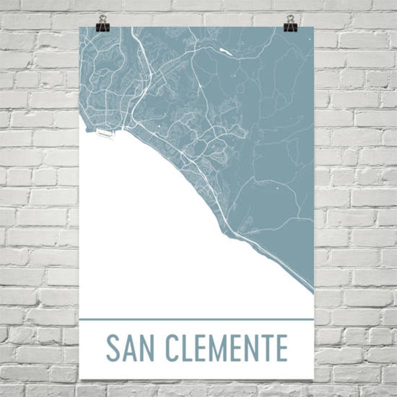 San Clemente Map San Clemente Art San Clemente Print San - Etsy