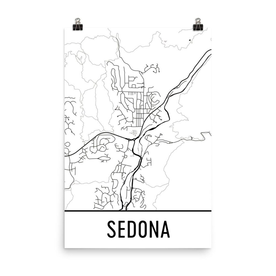 Sedona Map Sedona Art Sedona Print Sedona AZ Poster Sedona - Etsy