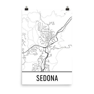 Sedona Map, Sedona Art, Sedona Print, Sedona AZ Poster, Sedona Wall Art ...