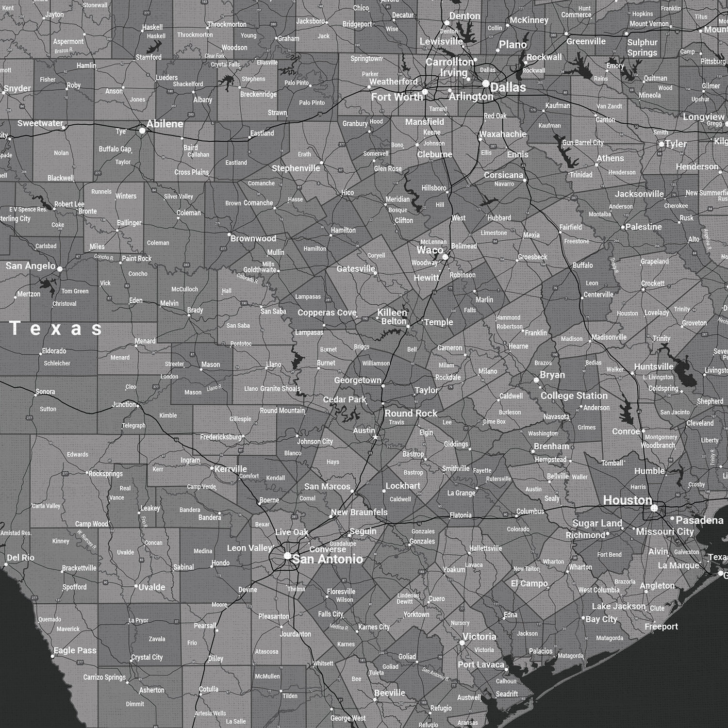 Texas Push Pin Map Map of Texas TX Map Texas Decor Texas - Etsy