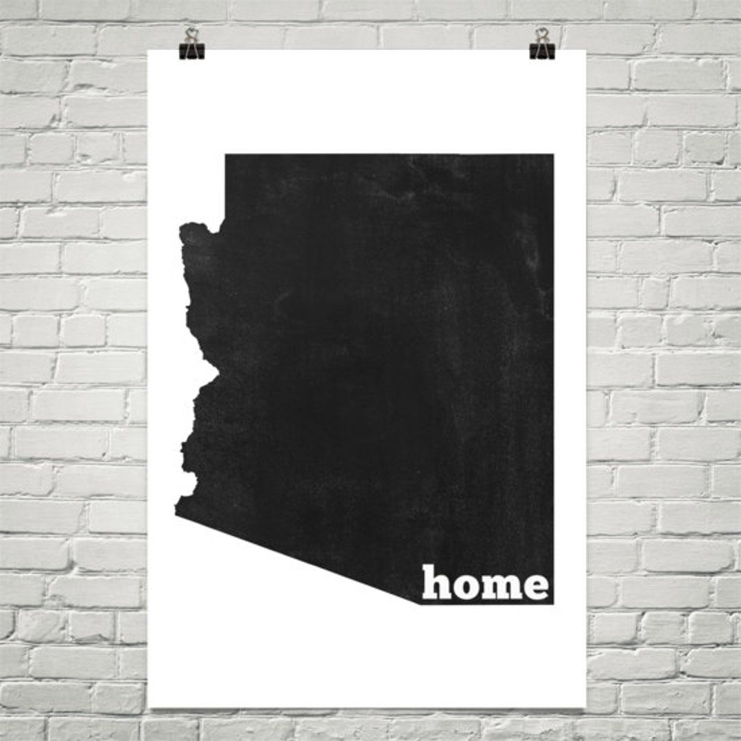 Arizona Home, Arizona State, Map of Arizona, Arizona Print, Arizona Art ...