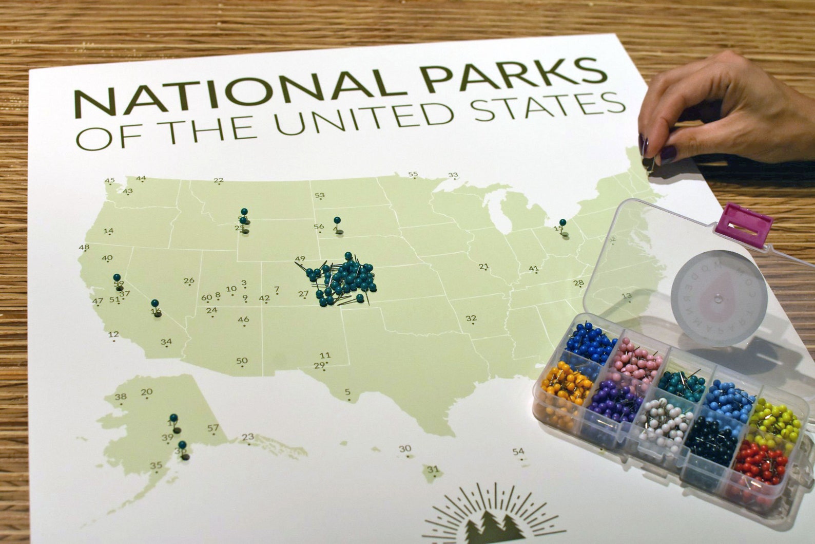 National Park Map National Park Poster National Park Sign - Etsy