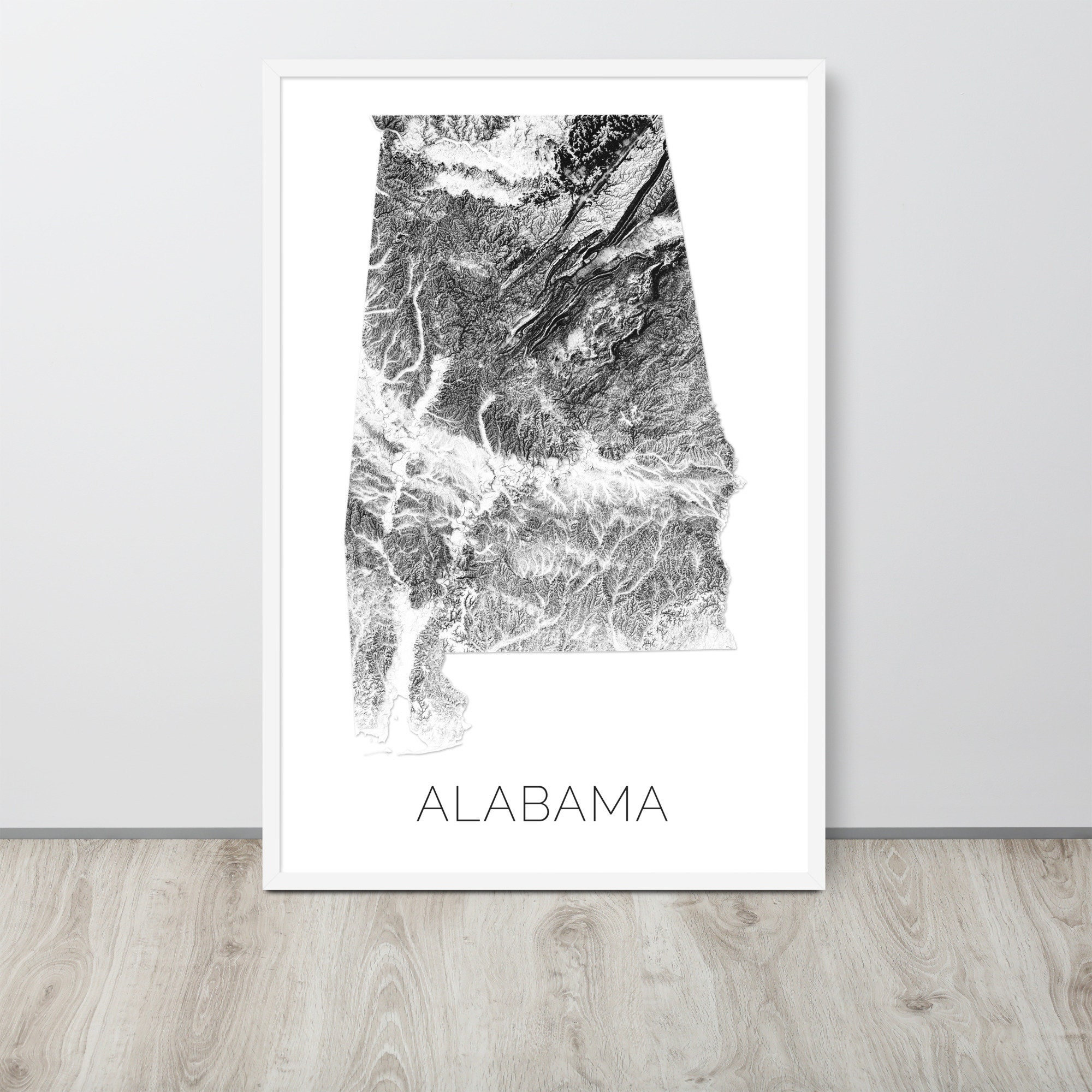 Alabama Topographic Map Map of Alabama AL Map Alabama | Etsy