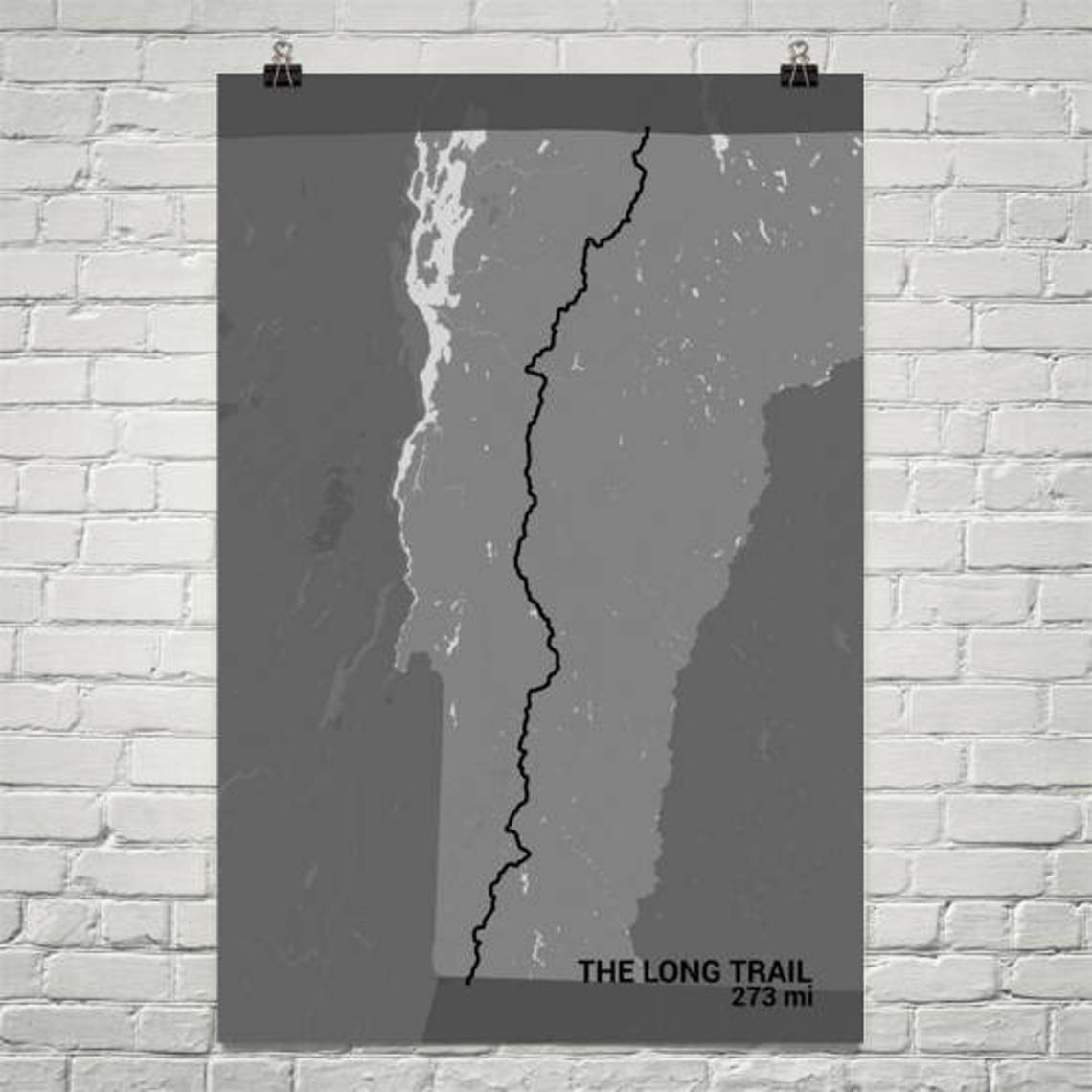 The Long Trail Map the Long Trail Vermont Print Vermont | Etsy