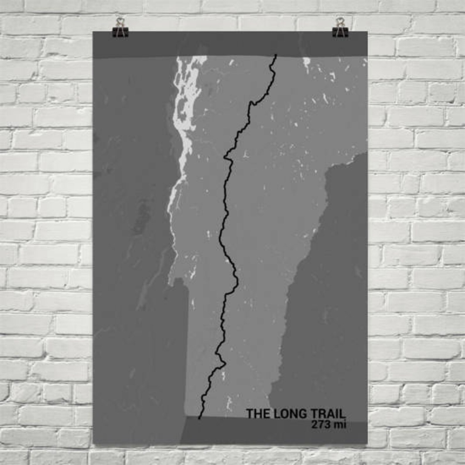 The Long Trail Map the Long Trail Vermont Print Vermont | Etsy