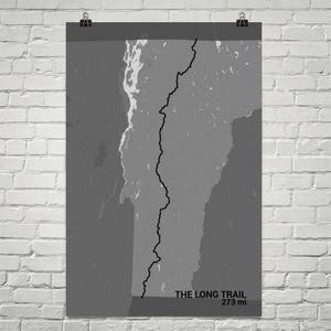 The Long Trail Map, the Long Trail Vermont Print, Vermont Trail Sign ...
