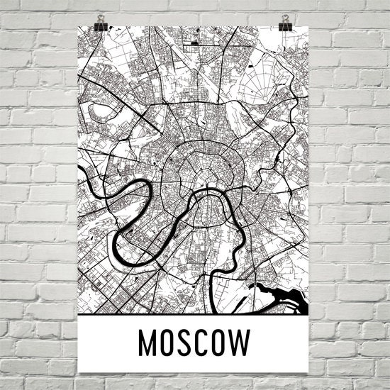 Moscow Map Moscow Art Moscow Print Moscow Russia Poster | Etsy
