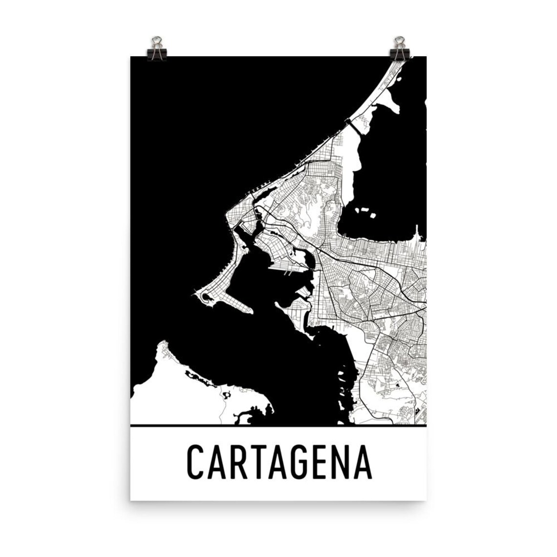 Cartagena Map Cartagena Art Cartagena Print Cartagena | Etsy