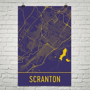 Scranton Map, Scranton Art, Scranton Print, Scranton PA Poster ...