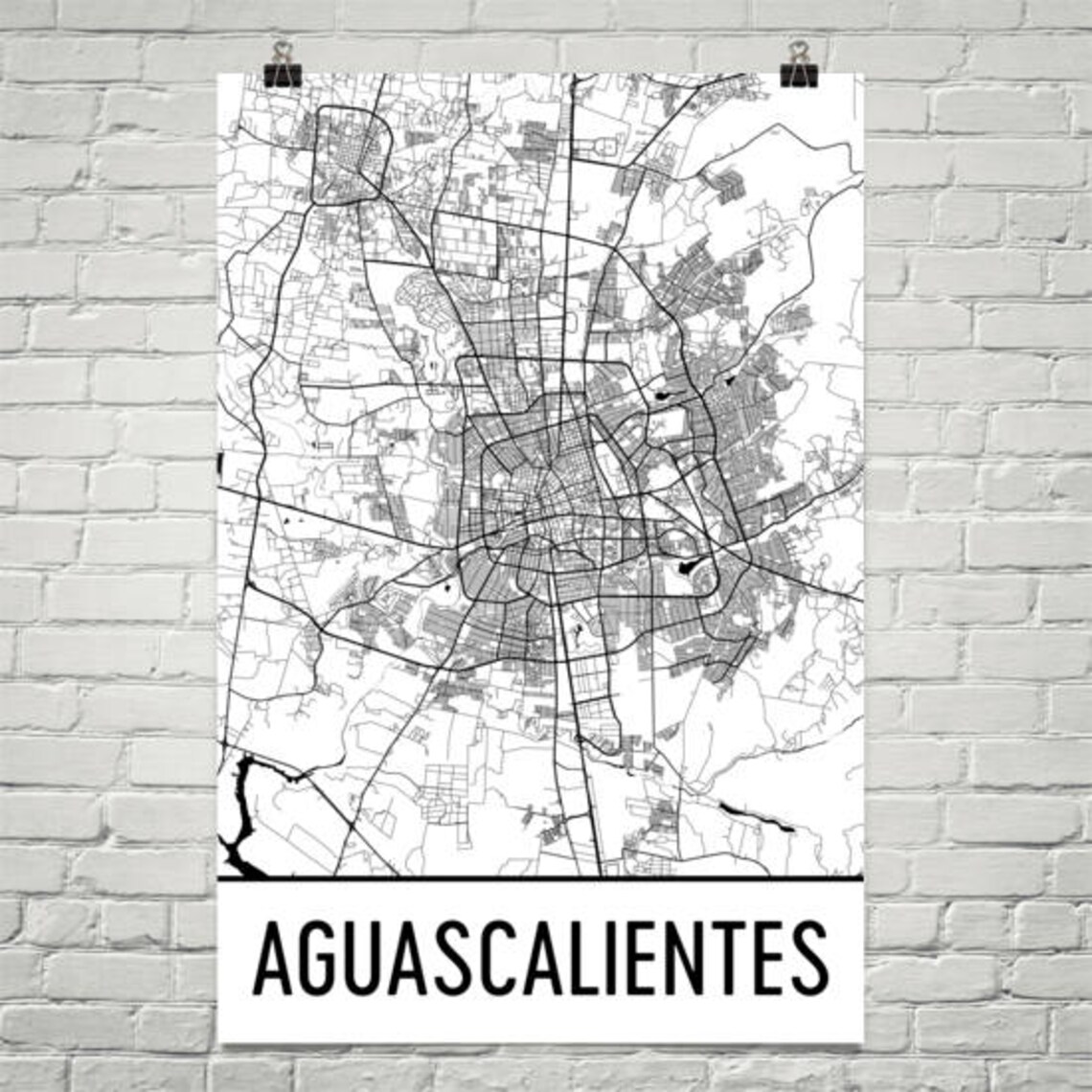 Aguascalientes Map Aguascalientes Art Aguascalientes Print | Etsy