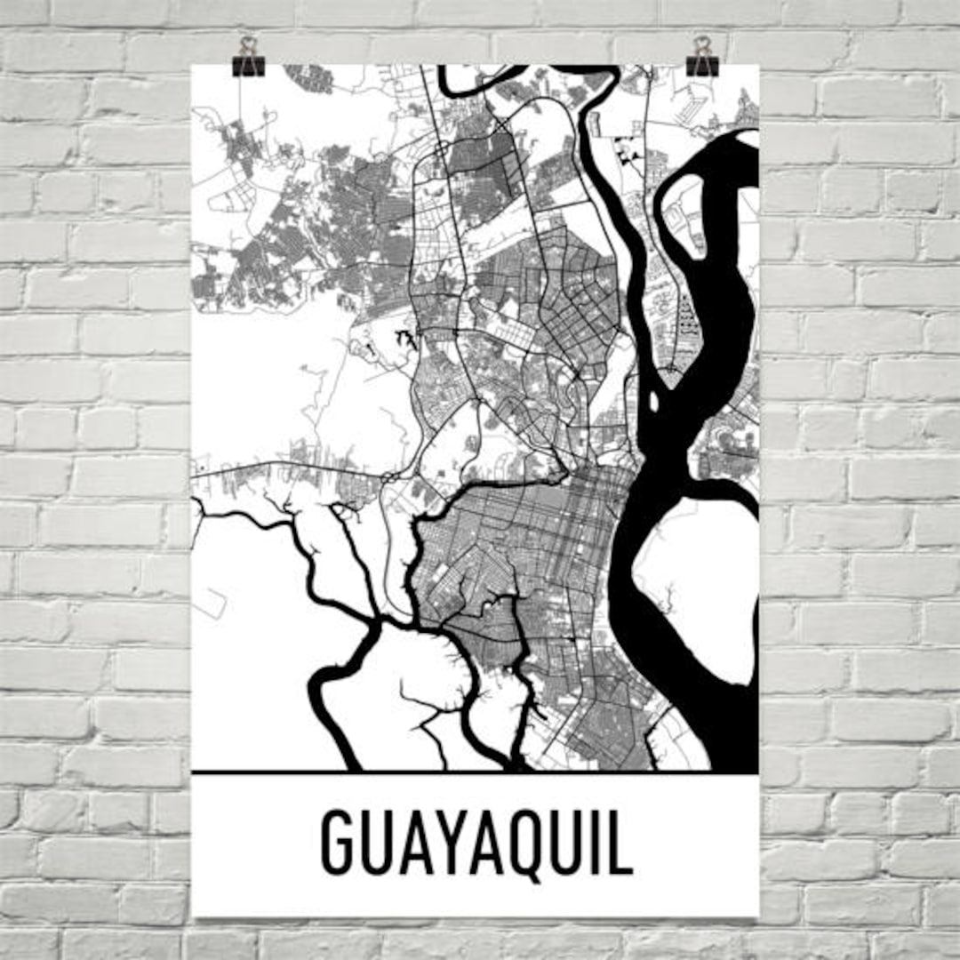 Guayaquil Map, Guayaquil Art, Guayaquil Print, Guayaquil Ecuador Poster ...