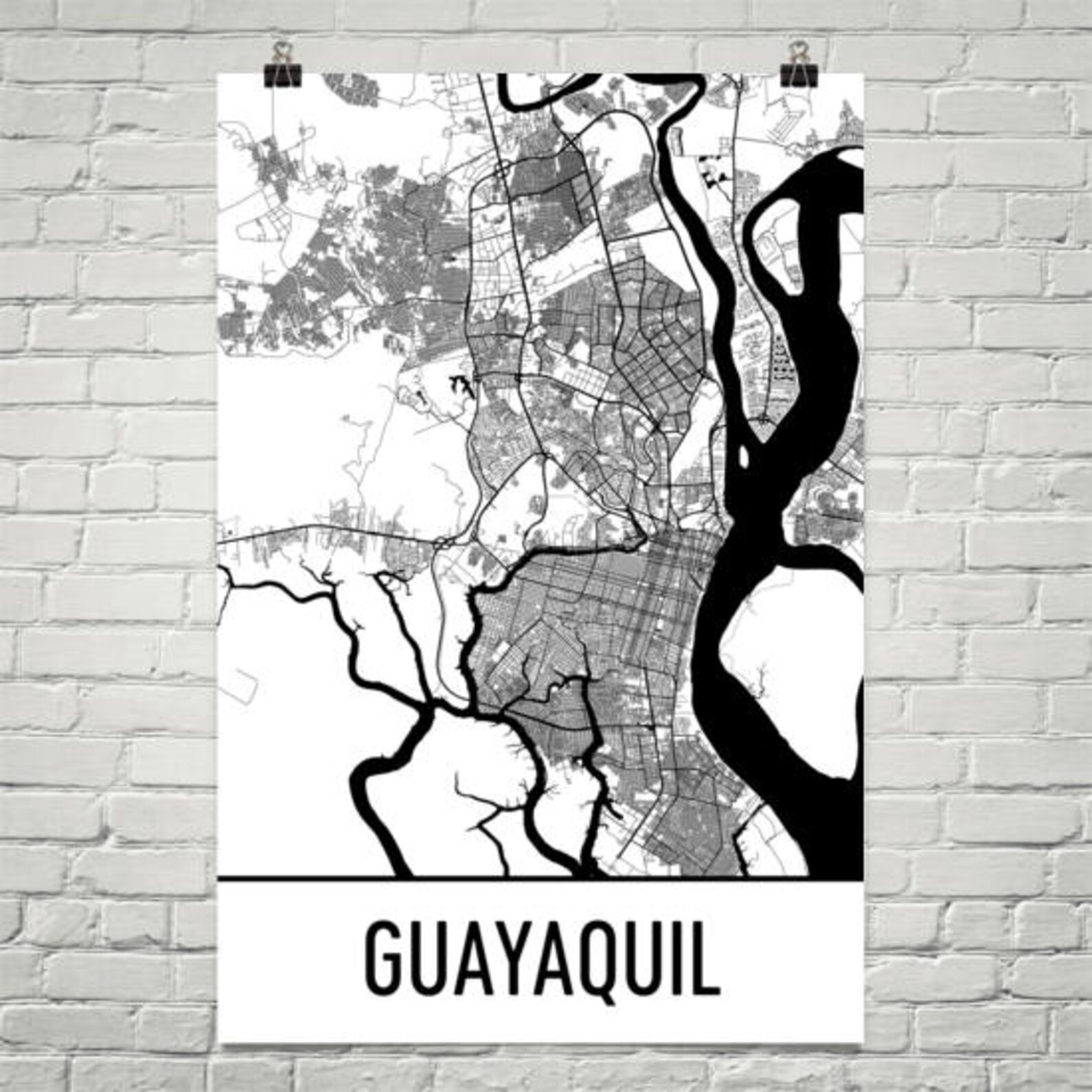 Guayaquil Map Guayaquil Art Guayaquil Print Guayaquil - Etsy