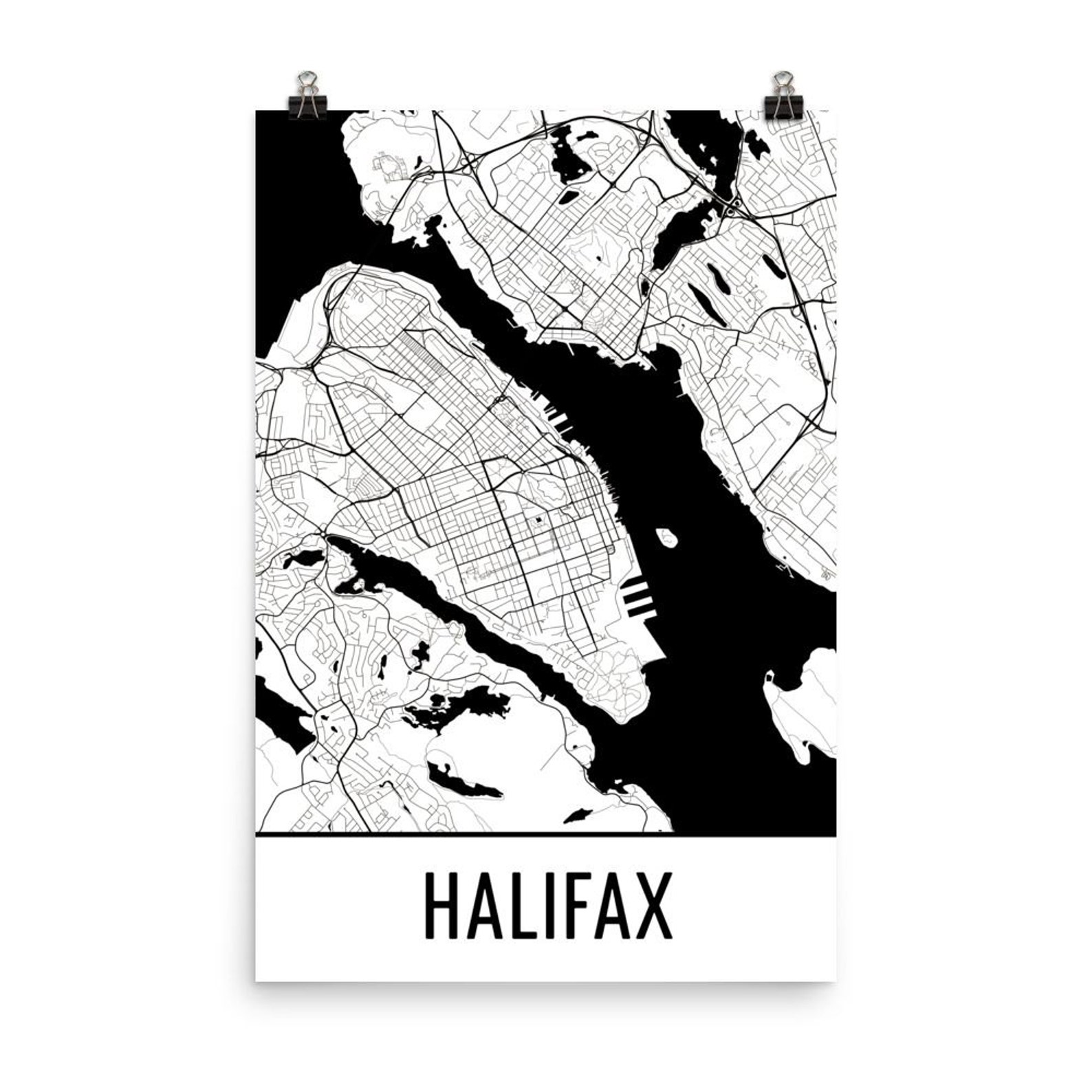 Halifax Map Halifax Art Halifax Print Halifax Nova Scotia | Etsy