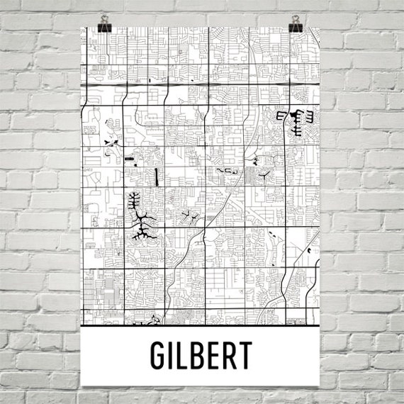 Gilbert Map Gilbert Art Gilbert Print Gilbert Arizona | Etsy