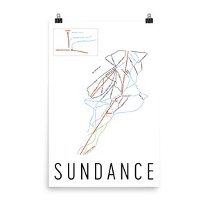 Sundance Ski Map Art, Sundance Utah, Ski Utah, Sundance Trail Map ...