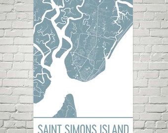 1847 Map of Saint Simons Island Georgia - Etsy