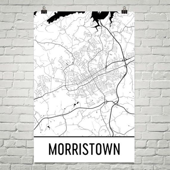 Morristown Map Morristown Art Morristown Print Morristown - Etsy