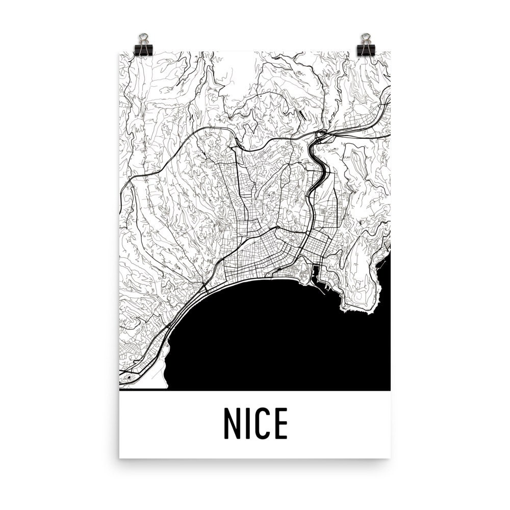 Nice Map, Nice Art, Nice Print, Nice France Poster, Nice Wall Art, Map ...