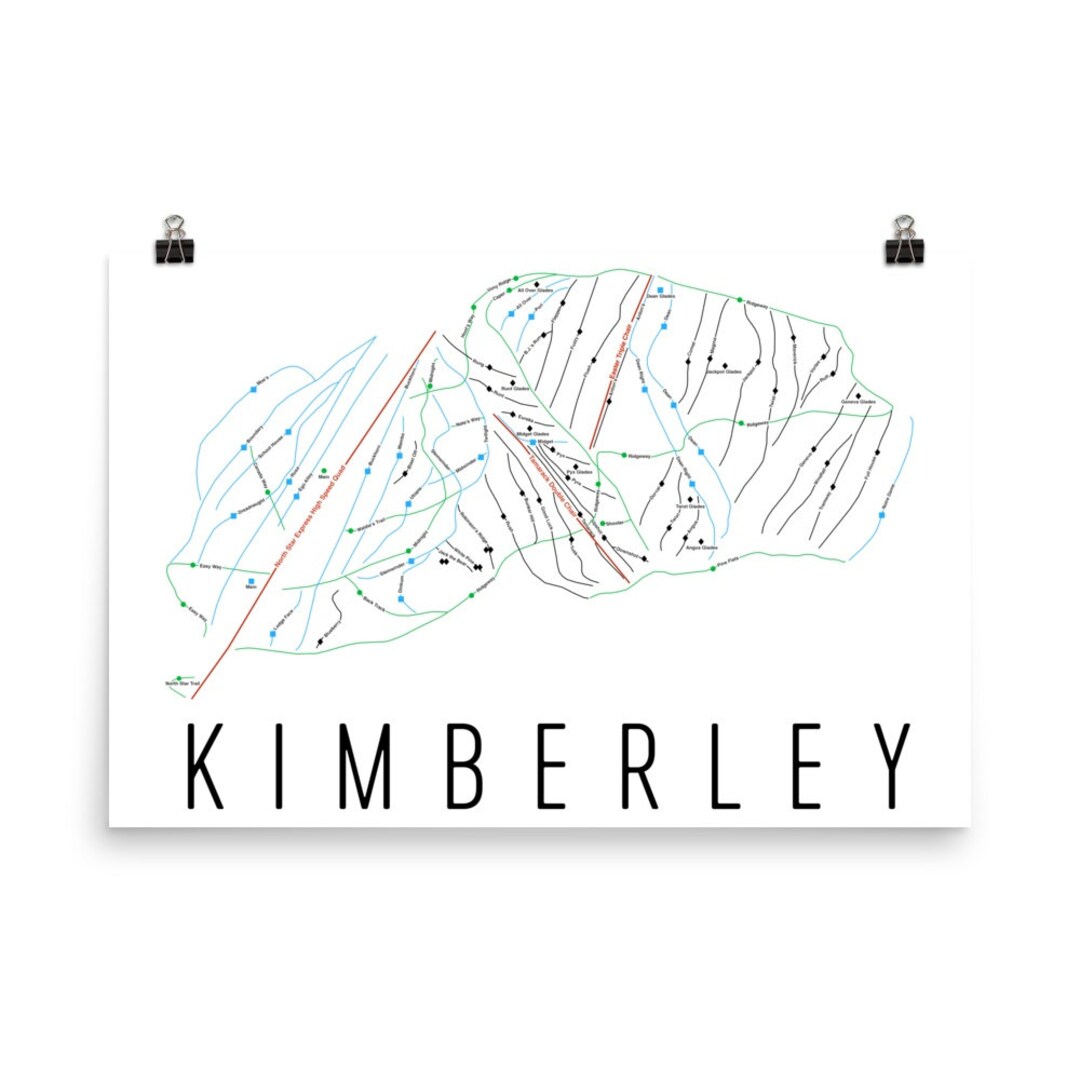 Kimberley Alpine Ski Map Art, Kimberley, British Columbia, Kimberley ...