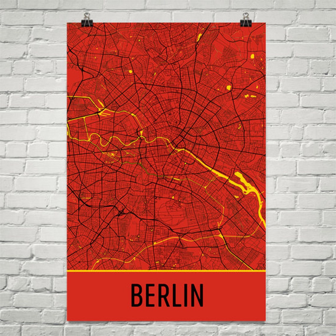 Berlin Map Berlin Art Berlin Print Berlin Germany Art | Etsy