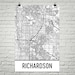Richardson Map, Richardson Art, Richardson Print, Dallas TX Poster ...
