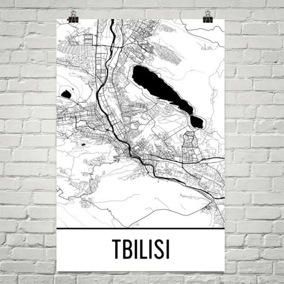 Tbilisi Map, Tbilisi Art, Tbilisi Print, Tbilisi Georgia Poster ...