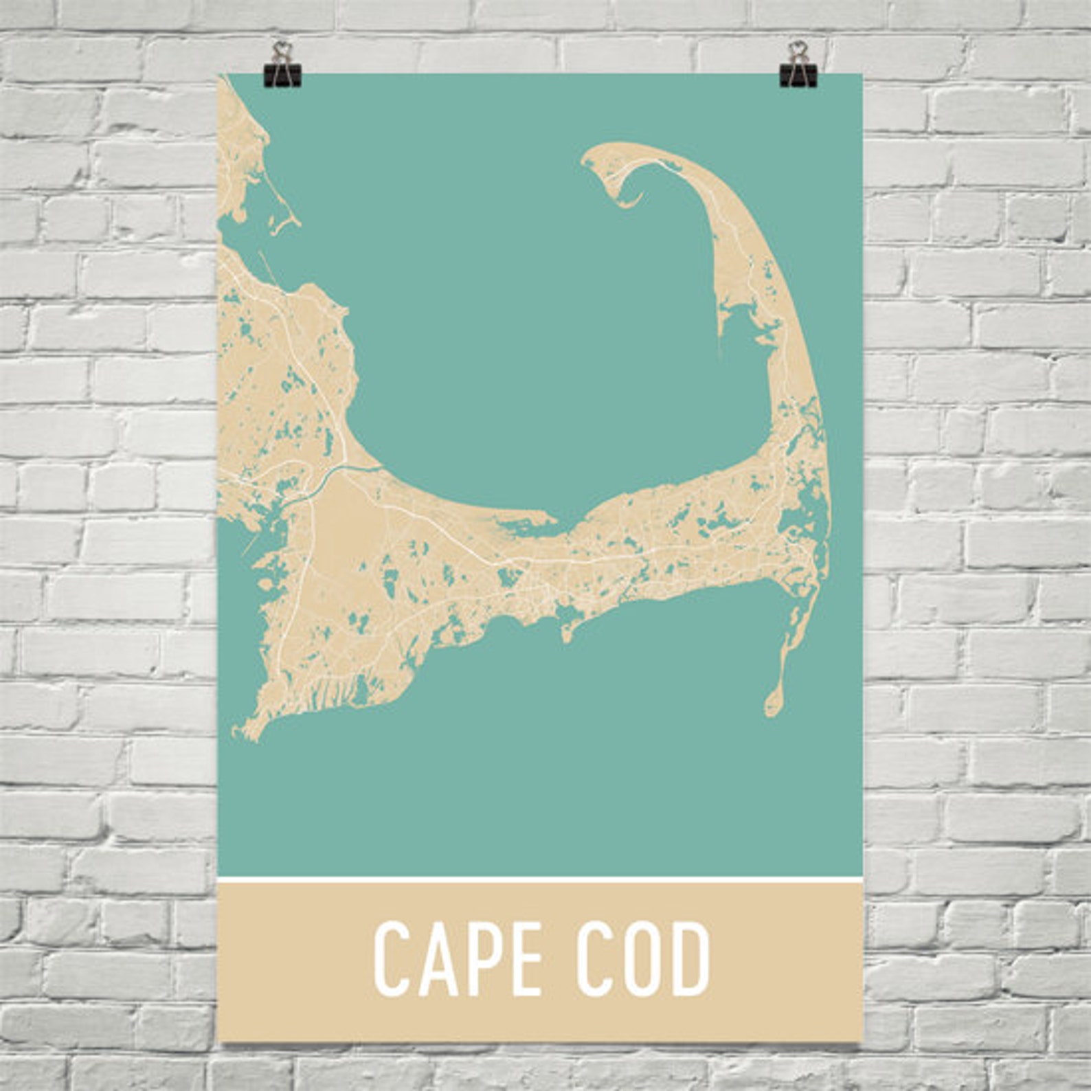 Cape Cod Map Cape Cod Wall Art Cape Cod Cape Cod Print Map - Etsy